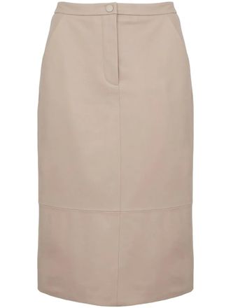 Yves Salomon jupe crayon en cuir - Tons neutres