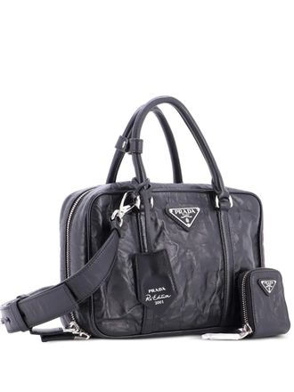 Prada Re-Edition Top Handle Bauletto Bag Nappa Antique Medium satchel - Noir