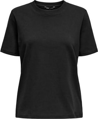 Only Onlmonja S/S Tee JRS Noos T-Shirt à Manches Courtes avec col Rond Coupe Normale Style Basique, Noir, M