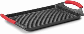 Lacor 24134-Grillplatte Eco Stein 33 x 25 cm- Schwarz, Metall, 34 cm