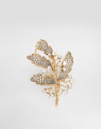 Dolce & Gabbana Brosche Mit Blattmotiv - Mann Bijoux Gold Metall Pz