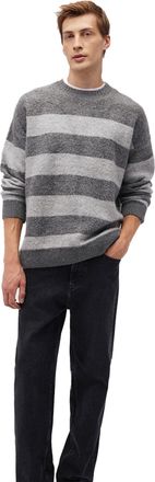 Mavi Herren Stripe Sweater Pullover, Dark Grey Melange, XXL