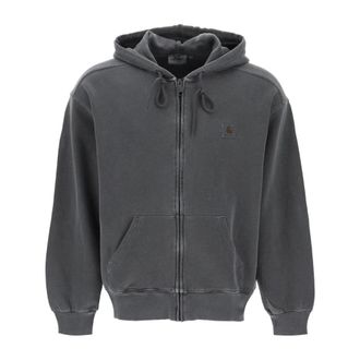 Carhartt Work in Progress Geb&uuml;rsteter Baumwoll-Kapuzenpullover - - Sweatshirts & Hoodies - Herren - Grau - L