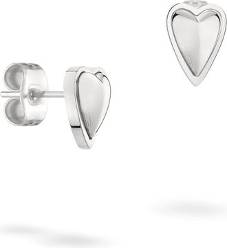Liebeskind BERLIN Metal Heart Ohrring - Ohrstecker aus Edelstahl - Silber - 0,9 cm - Steckverschluss - wasserfest & hautfreundlich