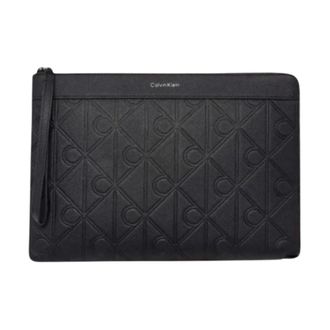 Calvin Klein Homme, Accessoires, Noir, Taille: ONE Size XL Emblem AOP Emboss Medium Zip