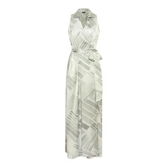 Kiton Kleid mit Ethno-Pinselstrich-Seidenwickel - - Dresses - Damen - Mehrfarbig - M