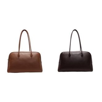 Generic Grand sac &agrave; main carr&eacute; en PU pour femme, bandouli&egrave;re et poign&eacute;e sup&eacute;rieure, couleur unie, id&eacute;al travail et voyage