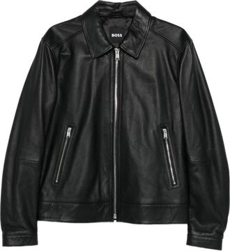 HUGO BOSS Homme, Vestes, Noir, Taille: XL Veste en cuir