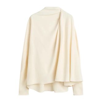 Toteme Asymmetrische Cady-Bluse mit Drapierung - - Blouses & Shirts - Damen - Wei&szlig; - S
