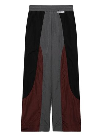 GCDS pantalon à design colour block - Rouge