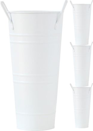 Generic Blumenvase aus Metall - rustikale dekorative Vasen, elegante 4-teilige Hochzeit Eimer, schicke Tischdekoration, Landvase im Bauernhofstil, langlebiges