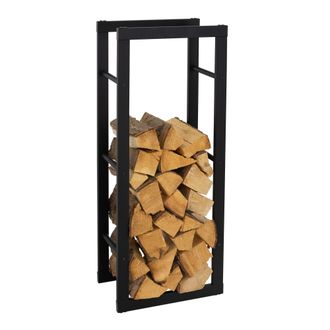 ML Design ML-Design Kaminholzregal 40x100x25cm rechteckig Schwarz aus Metall, Innen/Außen, Brennholzregal Holzaufbewahrung aus beschichteter Stahl, Kaminholzstä