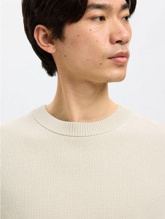 Selected Rundhalspullover SLHDANE LS KNIT STRUCTURE CREW NECK NOOS Baumwolle, regular fit
