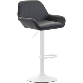 Clp Tabouret de bar Braga similicuir avec pied en métal Noir Blanc