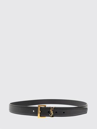 Saint Laurent Ceinture pour homme en cuir de veau avec boucle monogramme YSL