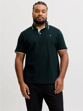 Jack & Jones Plus Size Poloshirt JJEPAULOS POLO SS NOOS PLS Baumwolle, regular fit