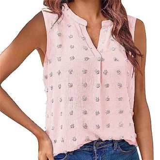 Generic D&eacute;bardeur Y2K pour femme - D&eacute;bardeurs d&eacute;contract&eacute;s &agrave; col en V - Gilet basique polyvalent d&eacute;t&eacute; respirant - Camisoles de sortie l&eacute;g&egrave;res - Camisoles vint