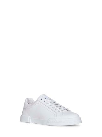 Dolce & Gabbana Mens Sneakers Portofino White Calf Leather Trainers
