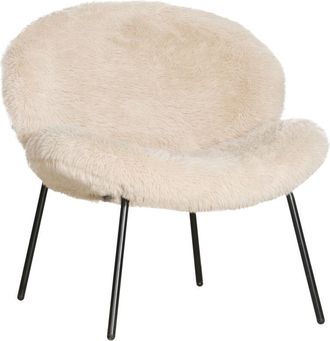 Happy Garden Fauteuil en fausse fourrure beige SACHA