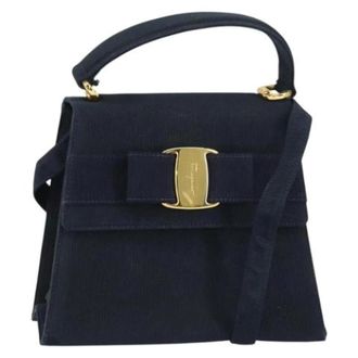 Ferragamo Sac &agrave; main en toile Pre-owned - Femme - Pre-owned - Bleu - Taille: ONE Size