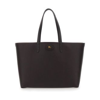 Burberry Reversible Check Medium Leder Tote - - Bags - Damen - Braun - ONE SIZE