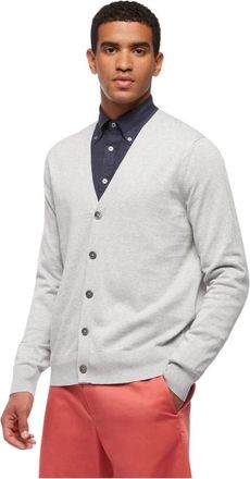 Brooks Brothers Homme, Pulls, Gris, Taille: L Cardigan Boutonn&eacute; en Coton Supima