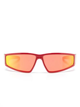 Alexander McQueen Eyewear Sonnenbrille mit Shield-Gestell - Rot