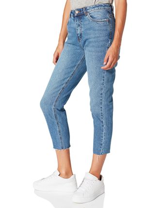 Vero Moda Damen VMBRENDA HR Straight A Cut GU385 GA 10248825, Medium Blue Denim, 25/32