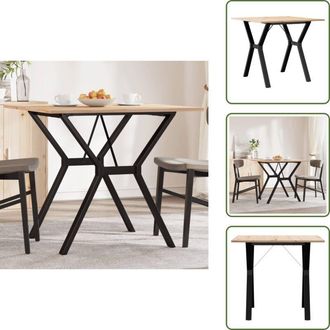 vidaXL Vidaxl - Esstisch Y-Gestell 80x80x75 cm Massivholz Kiefer und Gusseisen - Esstisch - Holztisch - Kiefernholztisch - K&uuml;chentisch - Wohnzimmertisch