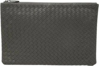 Bottega Veneta Pre-owned Sac Bandouli&egrave;re en Cuir Tress&eacute; - Femme - Pre-owned - Gris - Taille: ONE Size