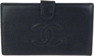 Chanel Portefeuille long vintage en caviar Pre-owned - Femme - Pre-owned - Noir - Taille: ONE Size