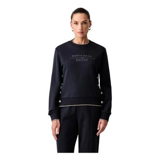 Guess Femme, Sweatshirts et sweats &agrave; capuche, Bleu, Taille: 40 FR SweaT-shirt col rond