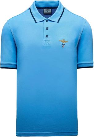 Aeronautica Homme, Tops, Bleu, Taille: M Polo en Piqu&eacute; de Coton