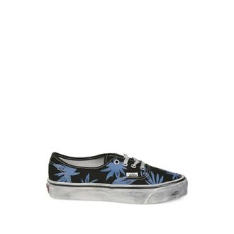 Vans Authentic Tropical Leaf Print Skate Chaussures - Femme - Chaussures - Bleu - Taille: 35 EU