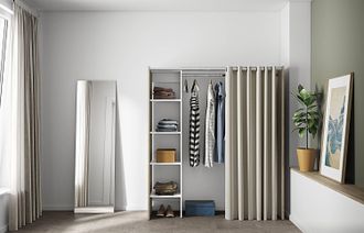 TemaHome home24 Garderobenschrank Tom 123cm Braun/Beige/Eiche Dekor