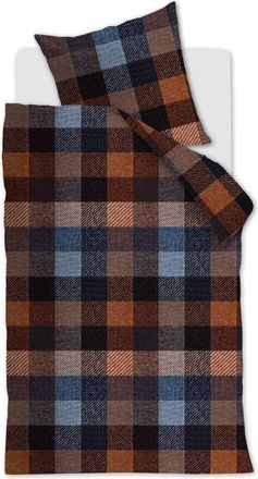 Beddinghouse Beckett bettwäsche-Set 2 TLG. - 135x200 - Blau - Flanell - mit Reißverschluss