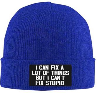 Generic Bonnet dhiver Tricoté Je Peux Réparer Beaucoup De Choses, mais Pas La Bêtise. Slouch Bonnet Chapeau Tricot Coupe-Vent Knit Beanie pour Sports Adultes 