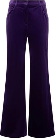 Alberta Ferretti Flared Elegant High Waist Pants - - Trousers - Damen - Lila - M
