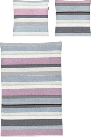 Irisette Bettwäsche Soft-Seersucker Rosenholz-blau-schwarz Größe 1x 135x200 cm + 1x 80x80 cm