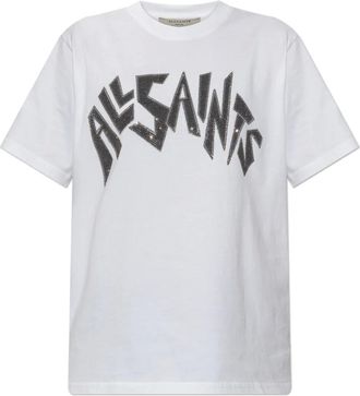 AllSaints Femme, Tops, Blanc, Taille: 42 FR Zinc Boyfriend T-Shirt