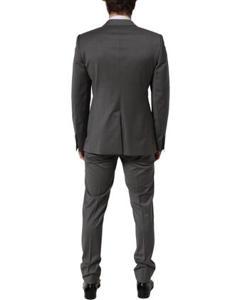 Dolce & Gabbana Gray Martini Slim Fit Formal 2piece Men Suit Virgin Wool Elastane