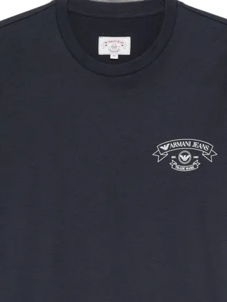 Emporio Armani Logo-Embroidered Cotton T-Shirt - Navy