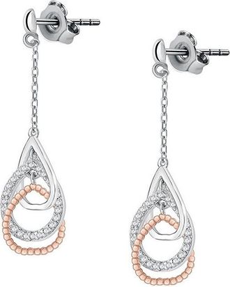 Cleor Boucles doreilles en argent 925/1000 et zircon