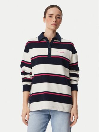 Tommy Jeans Poloshirt Script Rugby DW0DW23303 Dunkelblau Relaxed Fit