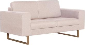 vidaXL Vidaxl - 2-Sitzer-Sofa Stoff Cremewei&szlig;