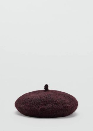 Mango B&eacute;ret laine m&eacute;lang&eacute;e bordeaux - Femme - Taille unique - MANGO