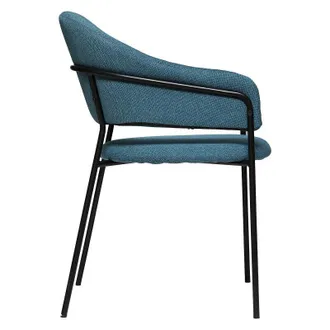 Atmosphera Atmosphera - Fauteuil Siron en tissu chiné Couleur: Bleu canard
