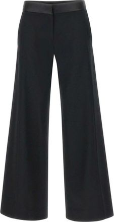 Victoria Beckham Femme, Pantalons, Noir, Taille: 36 FR Pantalon Large en Laine Noire