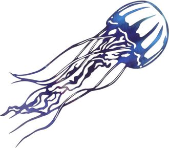 Valiclud Metall Wasserqualle Wanddekoration Mediterraner Stil Meerestier Wandornament für Flur Stilvolles Outdoor Indoor Deko Accessoire