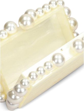 Cult Gaia Pearlescent Acrylic Clutch - White